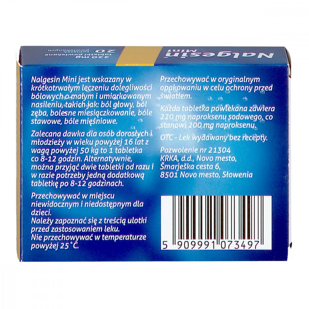 Nalgesin Mini tabletki powlekane 20 | apteka internetowa apo-discounter.pl