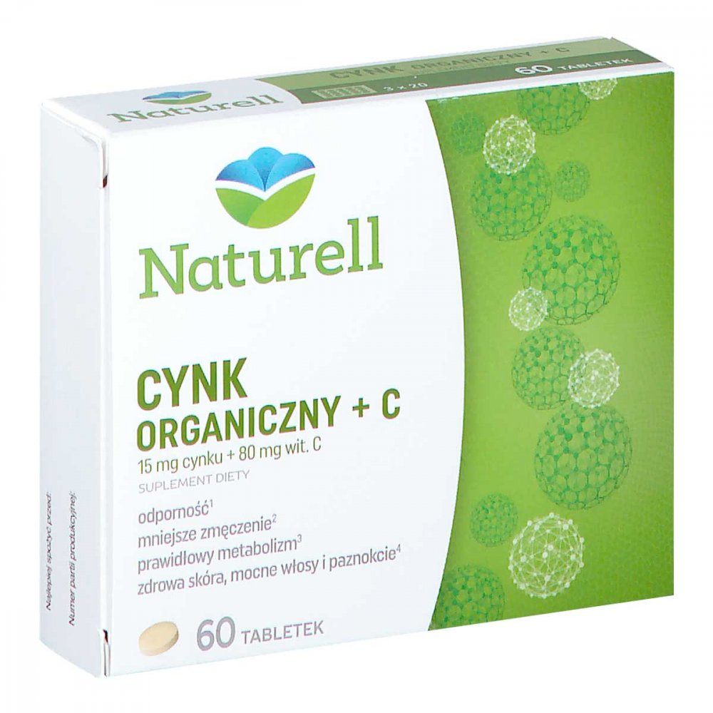 NATURELL Cynk organiczny +C tabletki 60 kup online