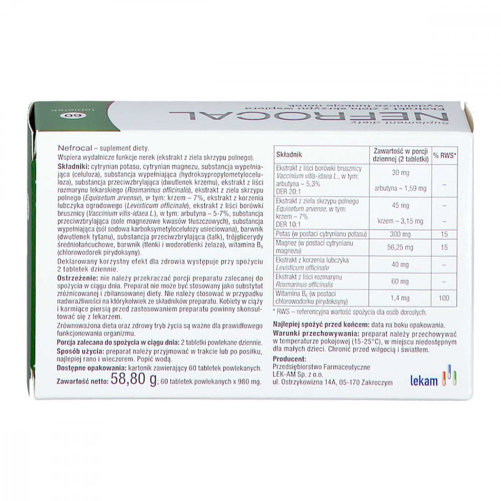 Nefrocal tabletki 60 kup online | apteka internetowa apo-discounter.pl