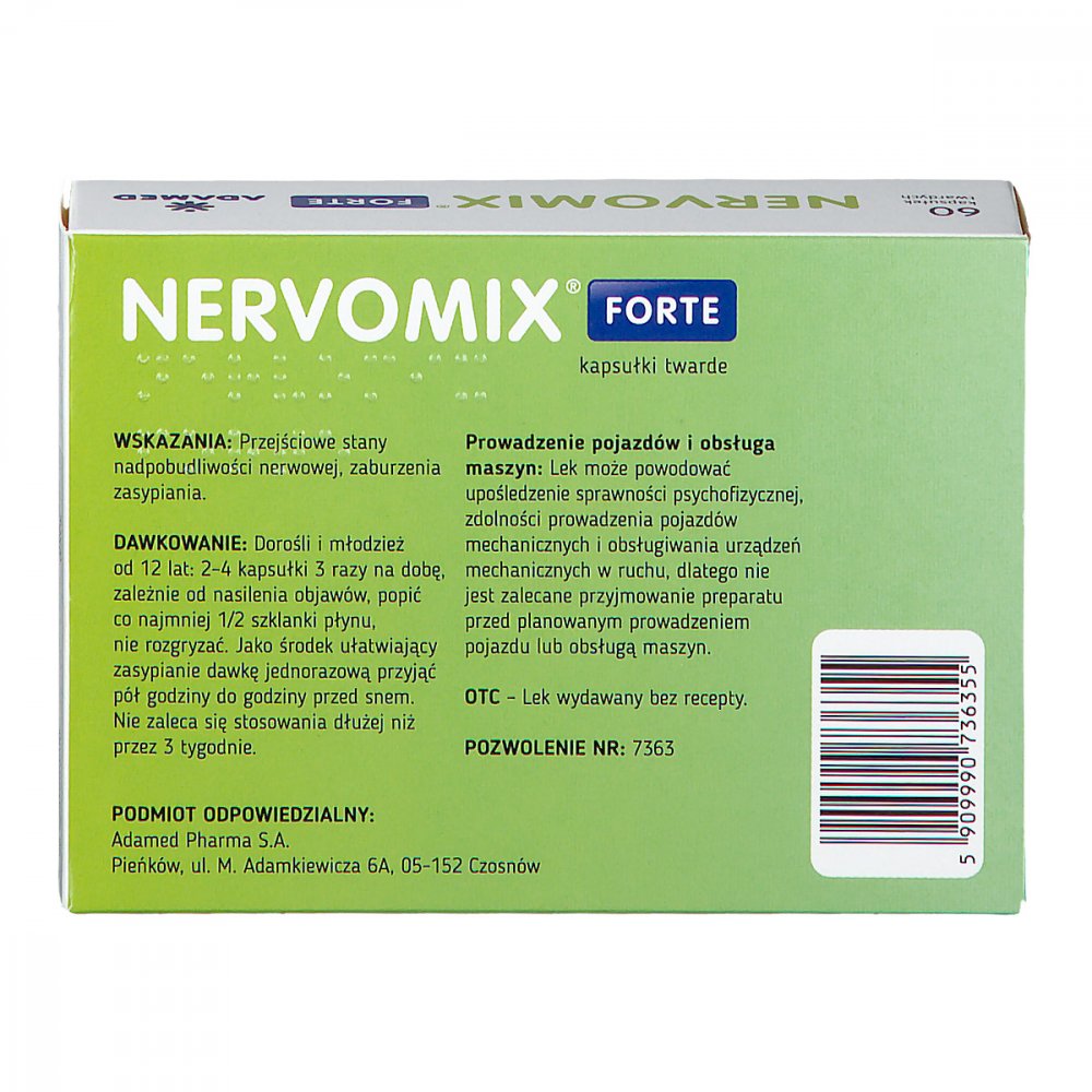 Nervomix Forte kapsułki 60 kup online | apteka internetowa apo ...