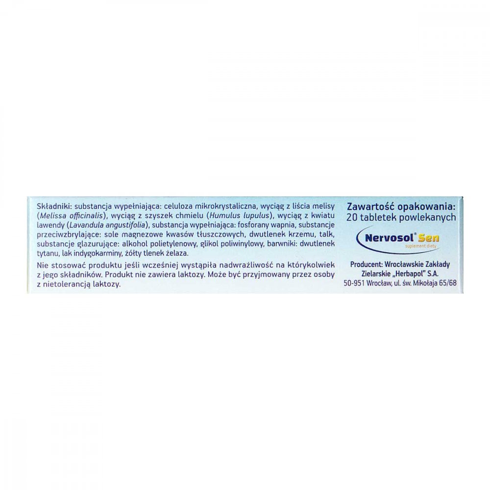 Nervosol ® Sen tabletki 20 kup online | apteka internetowa apo ...