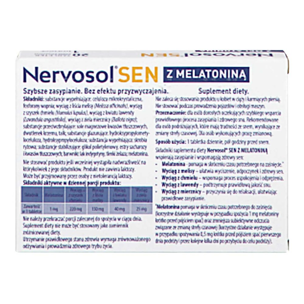 Nervosol Sen Z Melatoniną tabletki powlekane 20