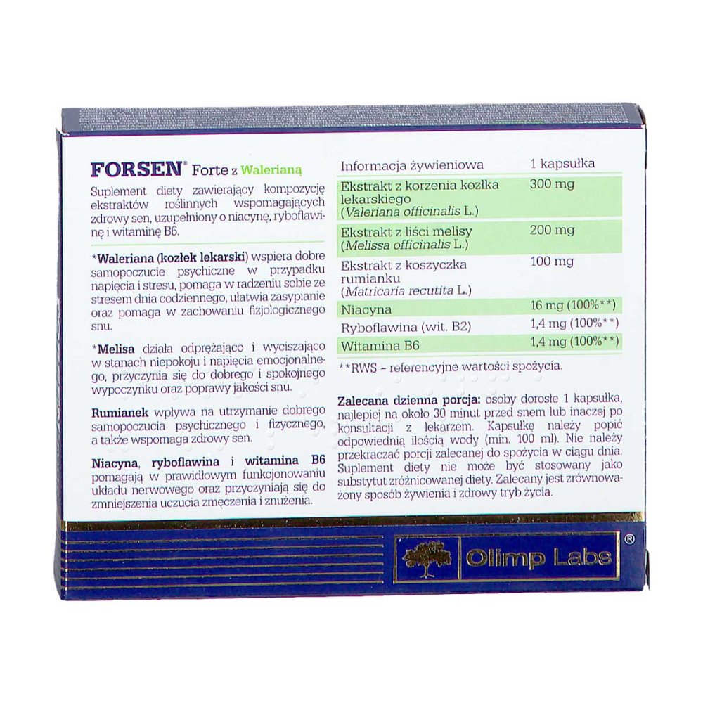 Olimp Forsen Forte z walerianą opinie, cena - Apo-Discounter.pl