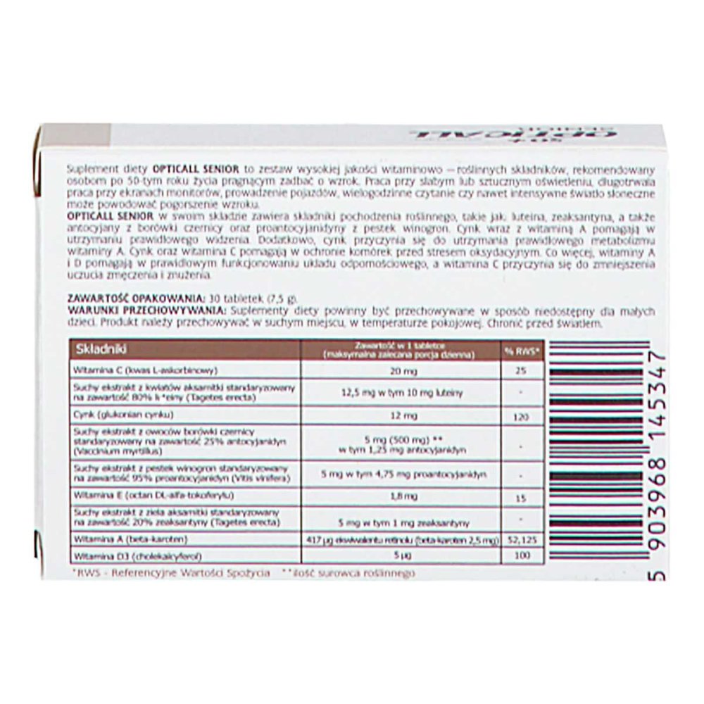 Opticall Senior tabletki 30 kup online | apteka internetowa apo ...
