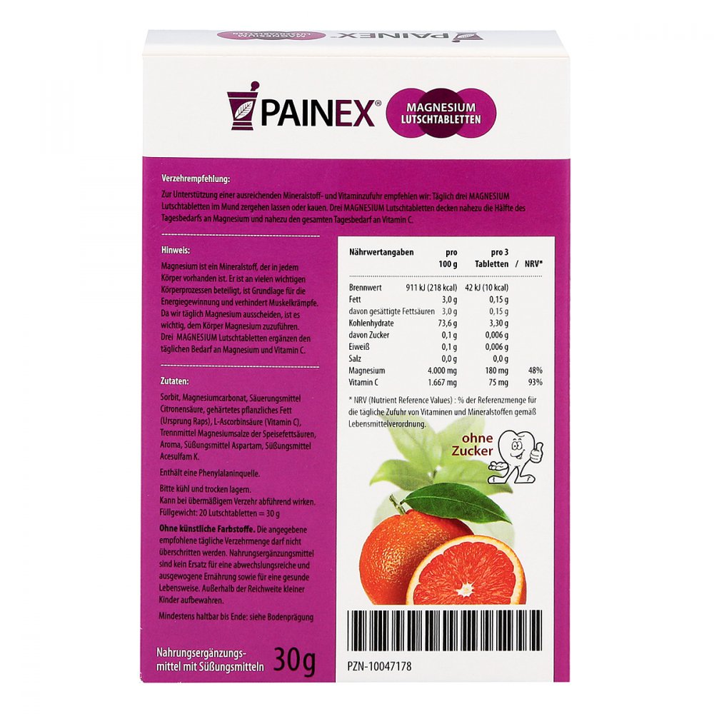 Painex magnez z witaminą C pastylki do ssania 20 szt.