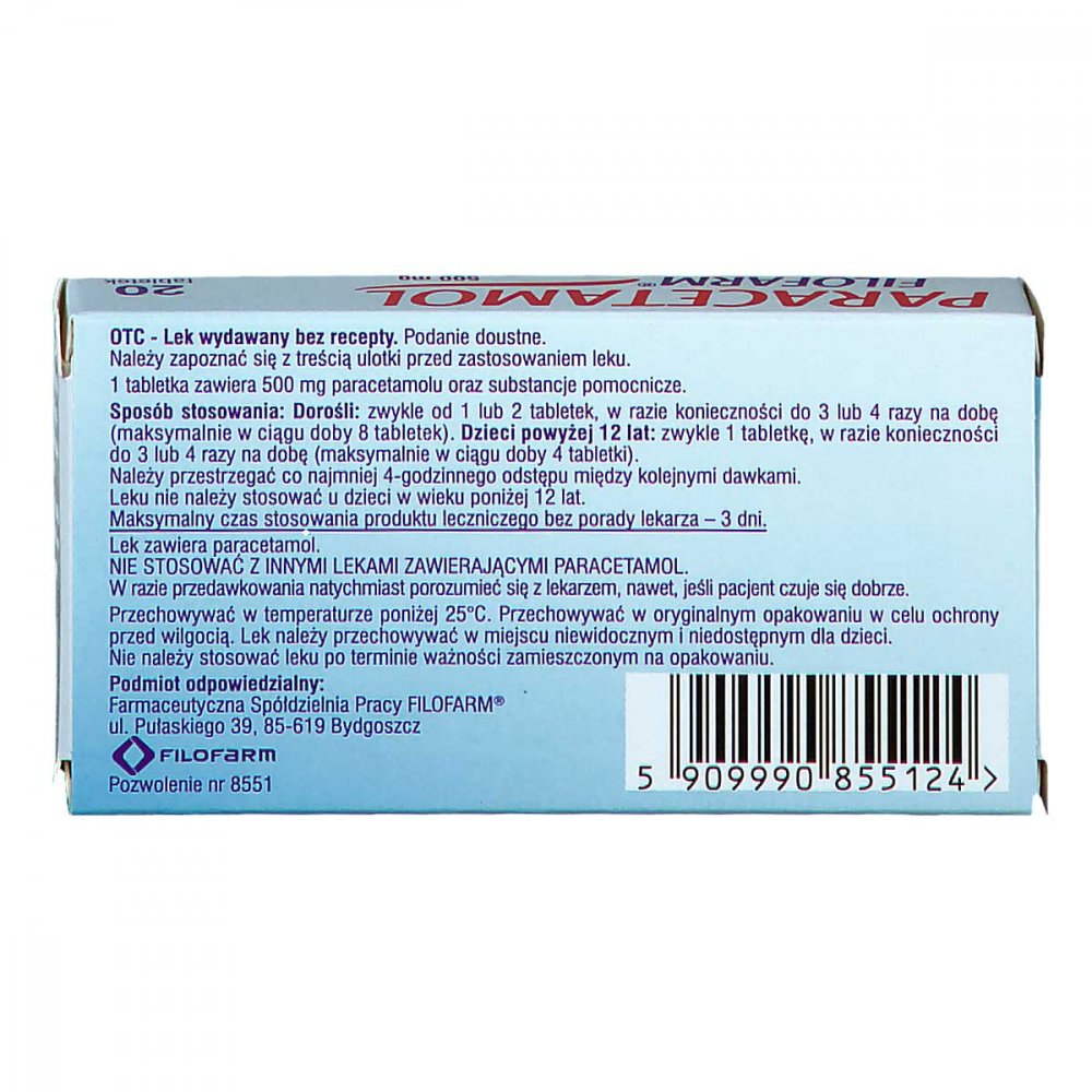 Paracetamol Filofarm 20 kup online | apteka internetowa apo-discounter.pl