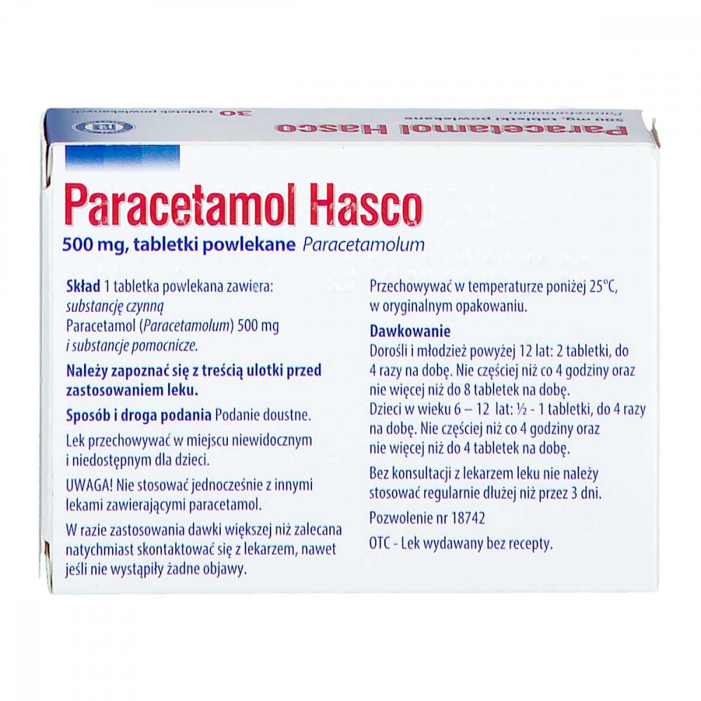 Paracetamol Hasco tabletki powlekane 30 kup online