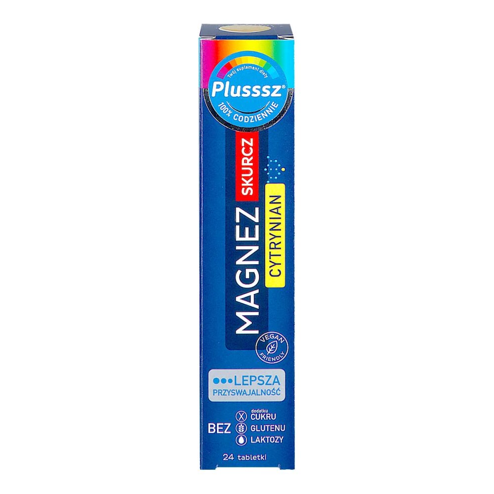 Plusssz Magnez Skurcz Cytrynian tabletki musujące 24
