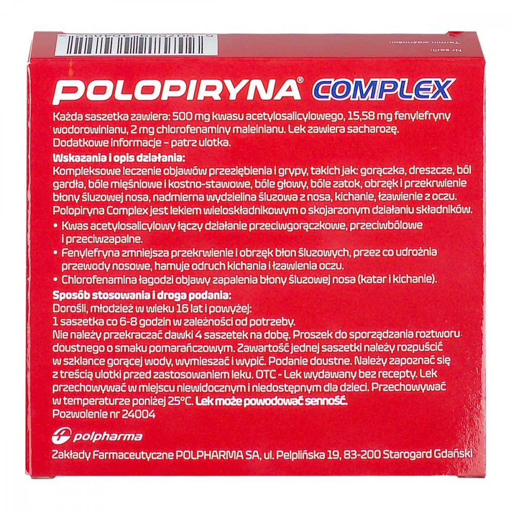 Polopiryna Complex saszetki, Polopiryna Complex 12 saszetek - Apo ...