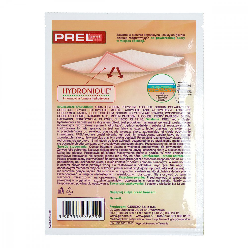 PREL RED Plaster na skórę,rozgrzewający 1 kup online