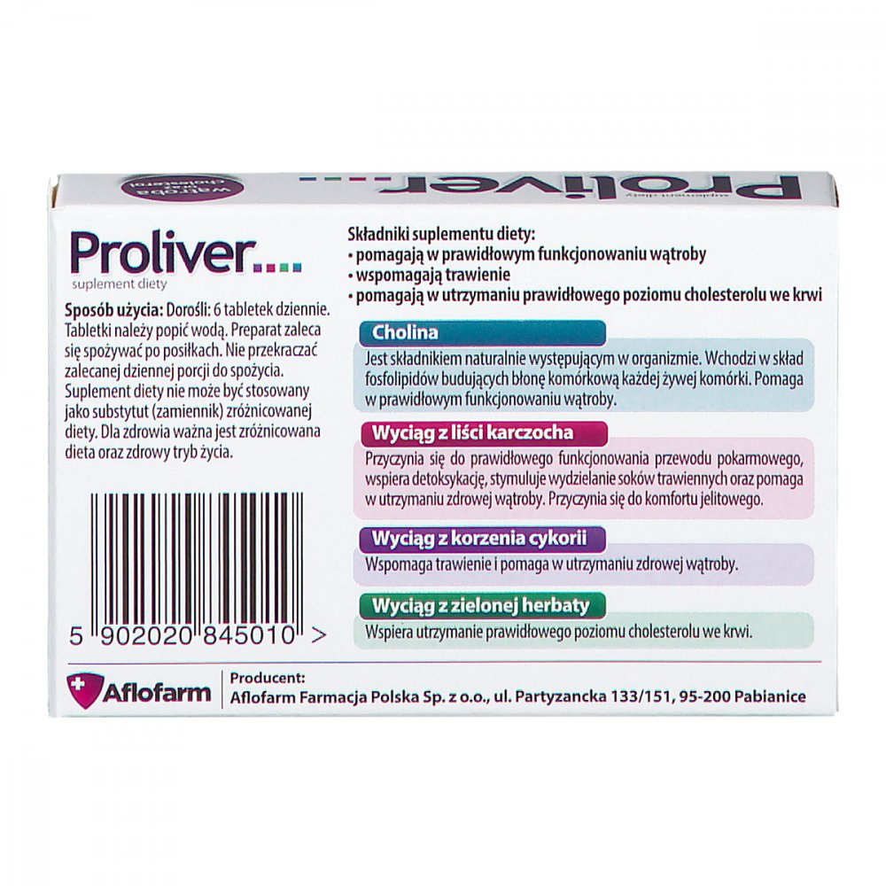 Proliver tabletki, Proliver wątroba i cholesterol, suplement na wątrobę ...