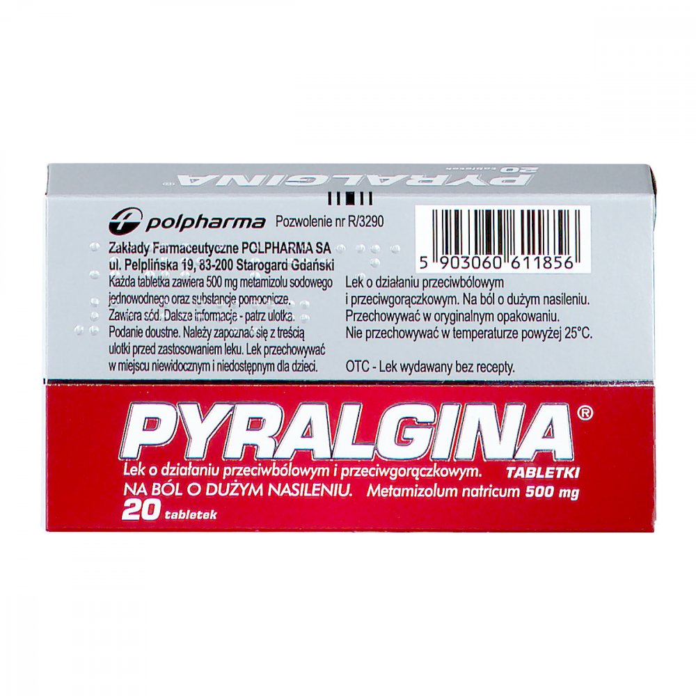 Pyralgina 500mg tabletki 20 kup online | apteka internetowa apo ...