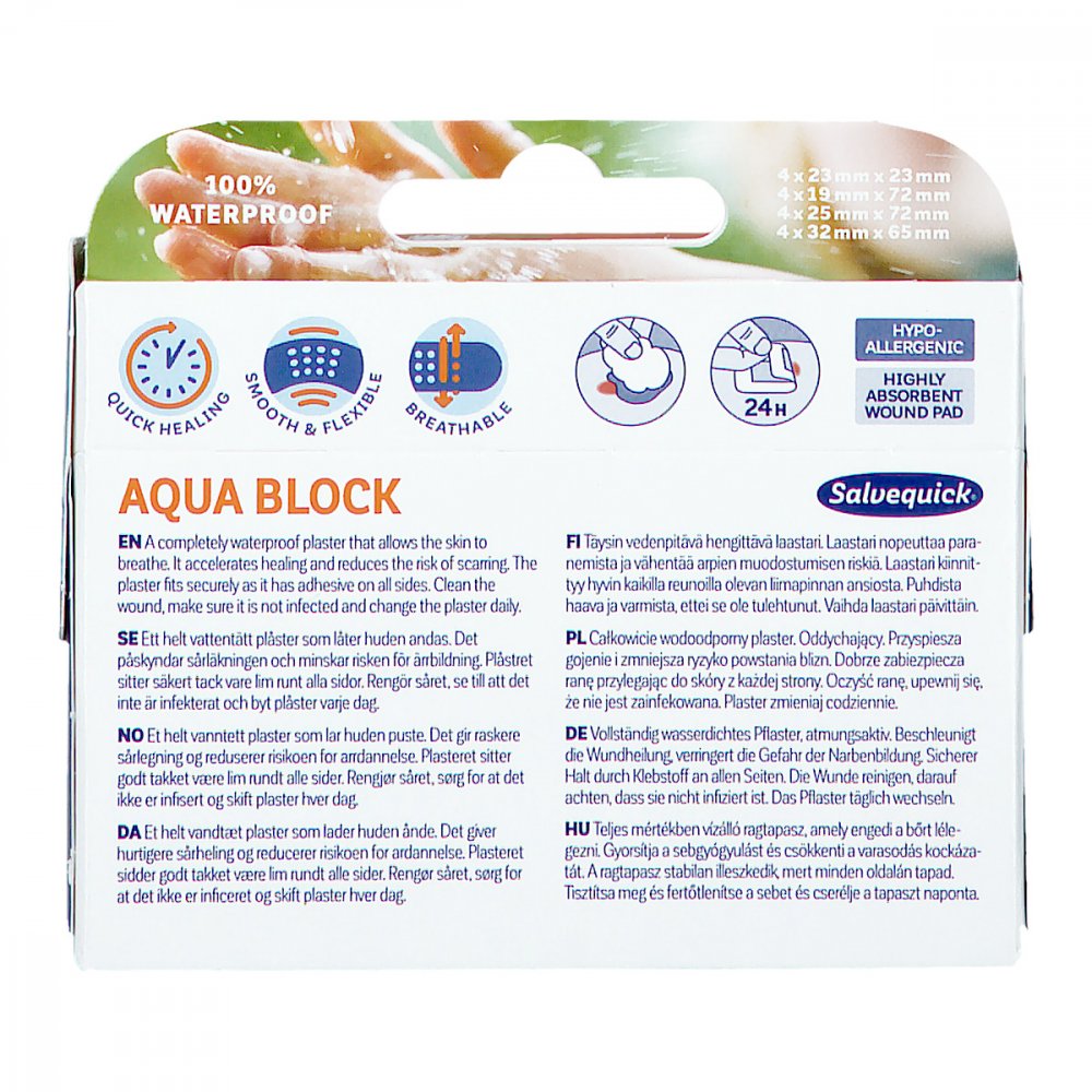 Salvequick Aqua Block plastry wodoodporne 16 szt. - Apo-Discounter.pl