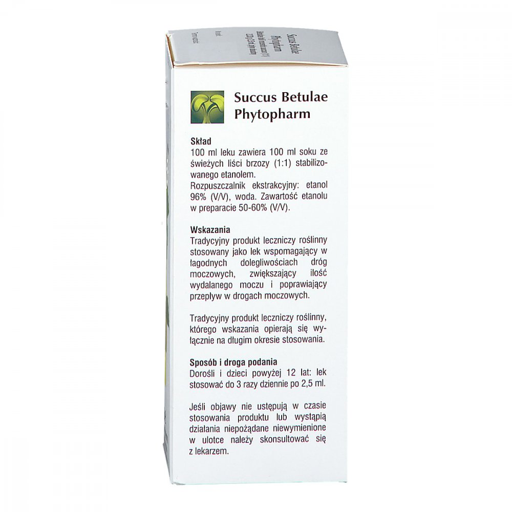 Succus Betulae Phytopharm, sok z liści brzozy - Apo-Discounter.pl