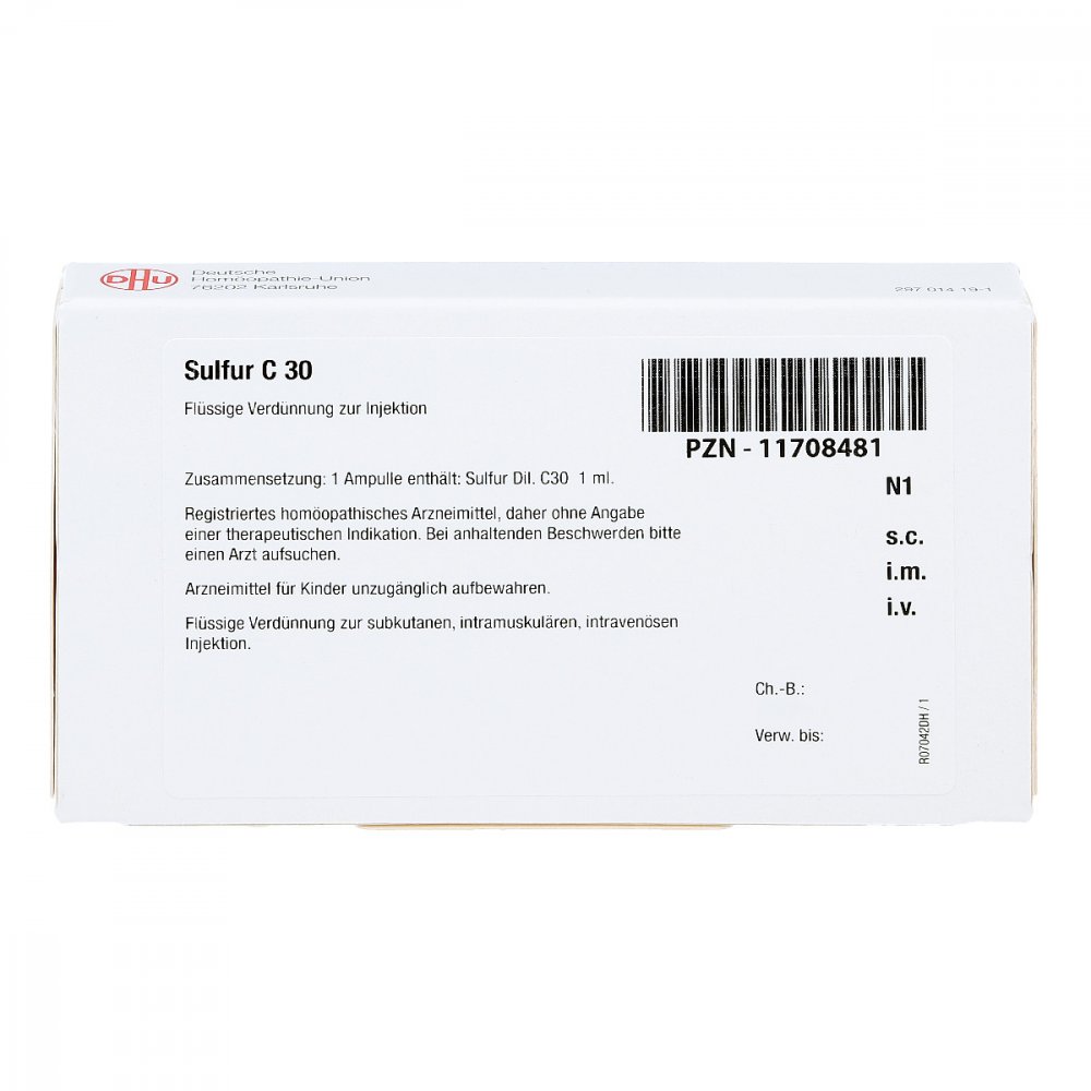 Sulfur C 30 Ampullen 8X1 ml | apteka internetowa apo-discounter.pl