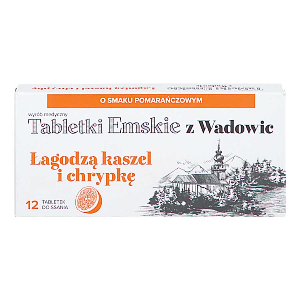 Tabletki Emskie Z Wadowic o smaku pomarańczowym 12