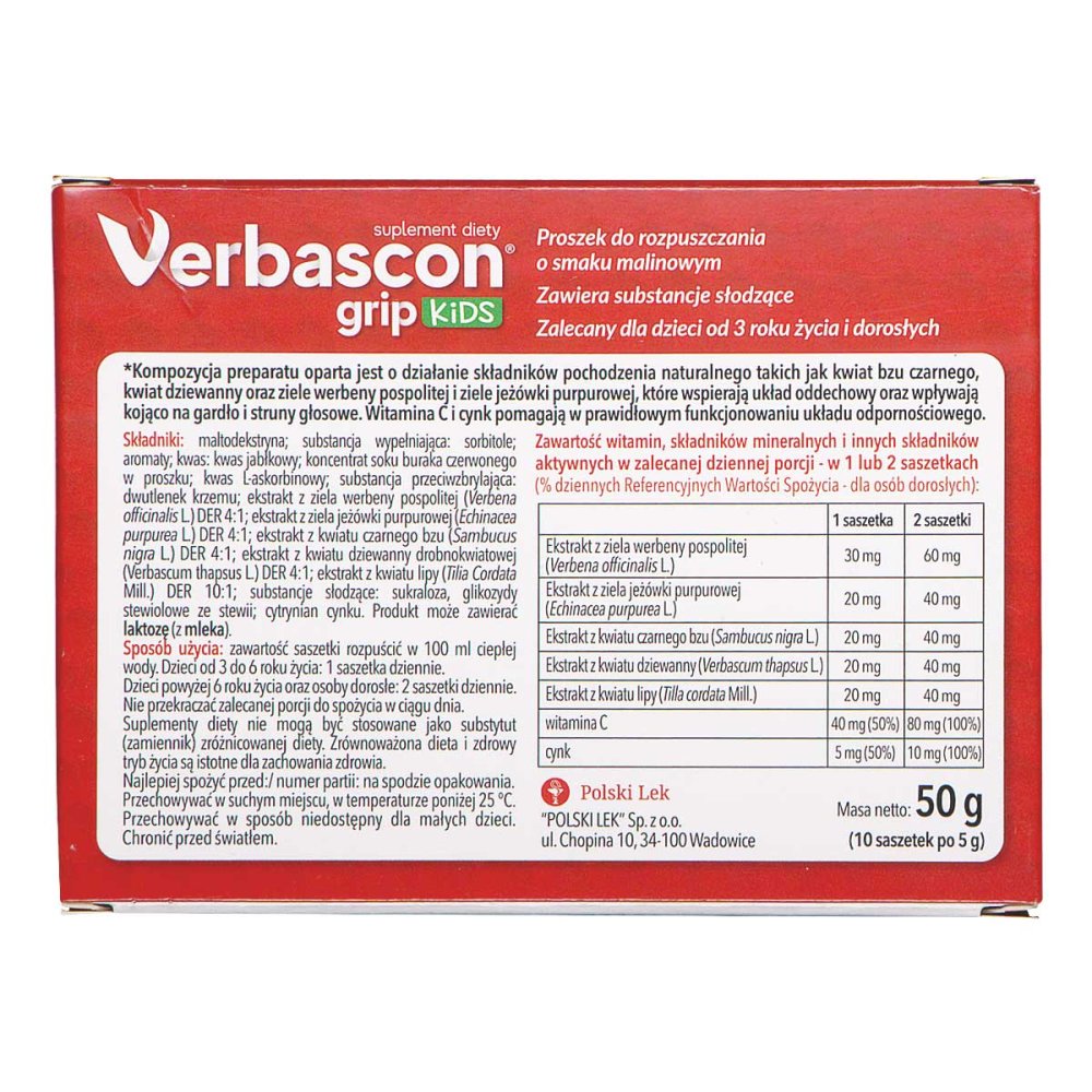 Verbascon Grip Kids saszetki 10 kup online