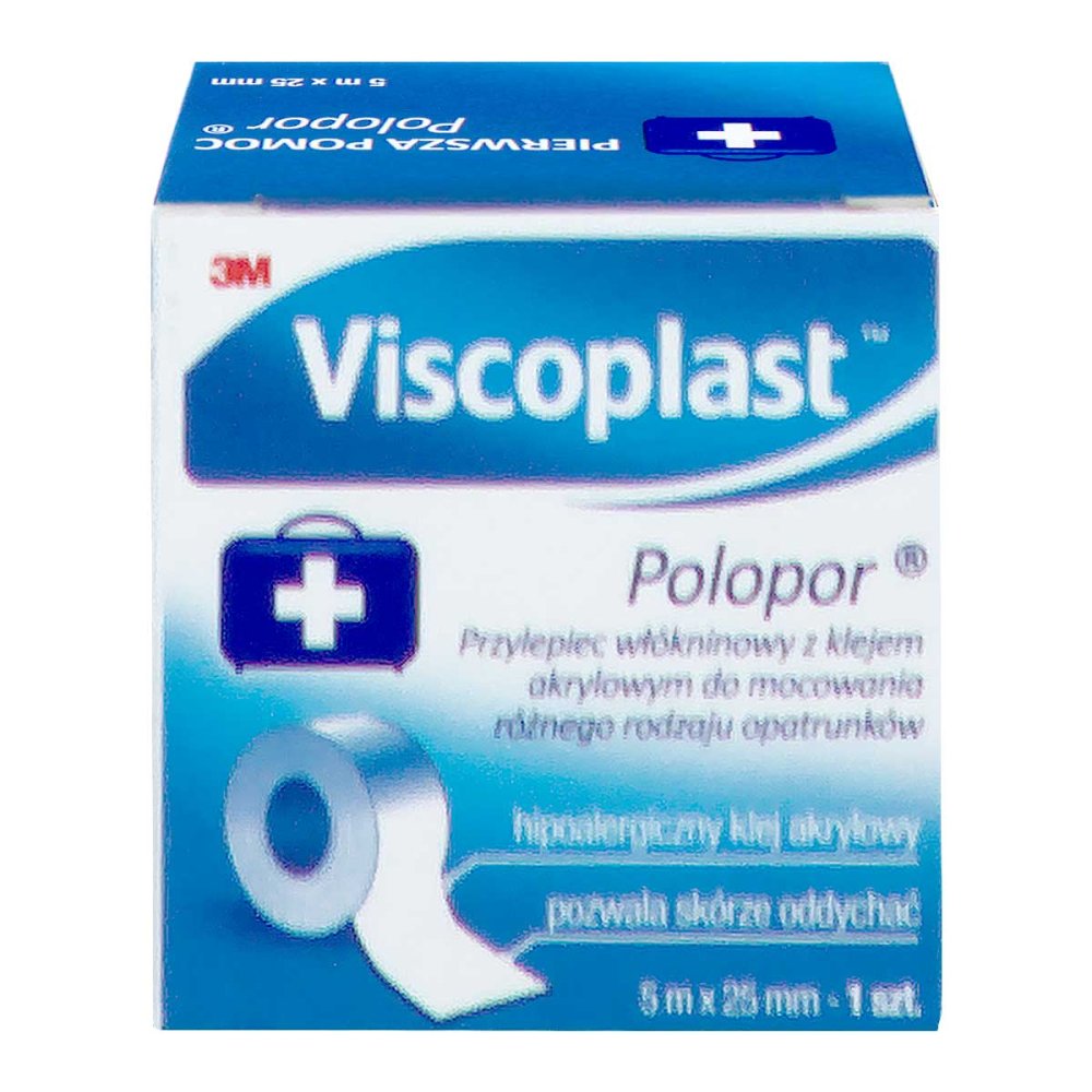 Viscoplast Polopor 5m x 25mm przylepiec papierowy, plaster Polopor ...