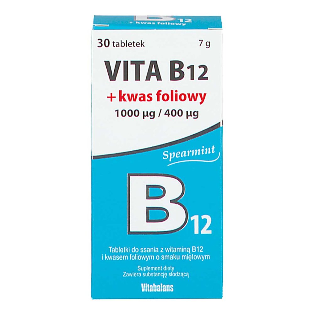Vita B12 + Kwas Foliowy 1000 mcg/400 mcg tabletki 30