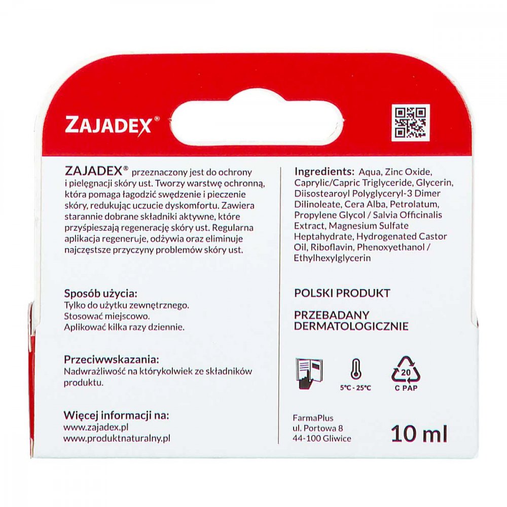 ZAJADEX Maść na zajady i problemy skóry ust 10 ml