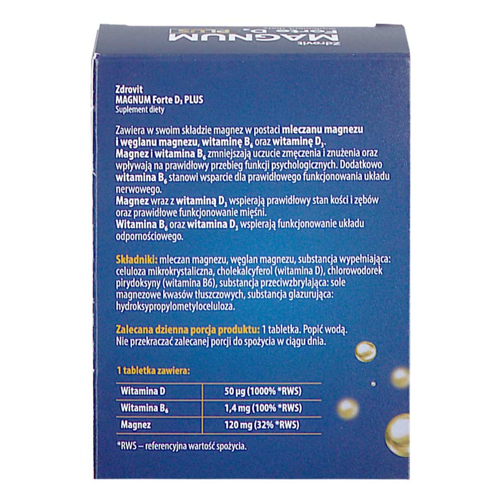 Zdrovit Magnum Forte D3 Plus tabletki powlekane 45