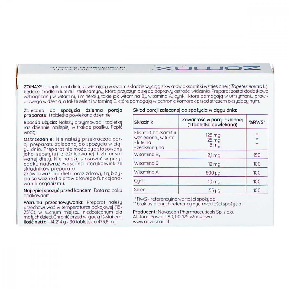 Zomax tabletki, luteina 25 mg, Zomax opinie, cena, apteka - Apo ...
